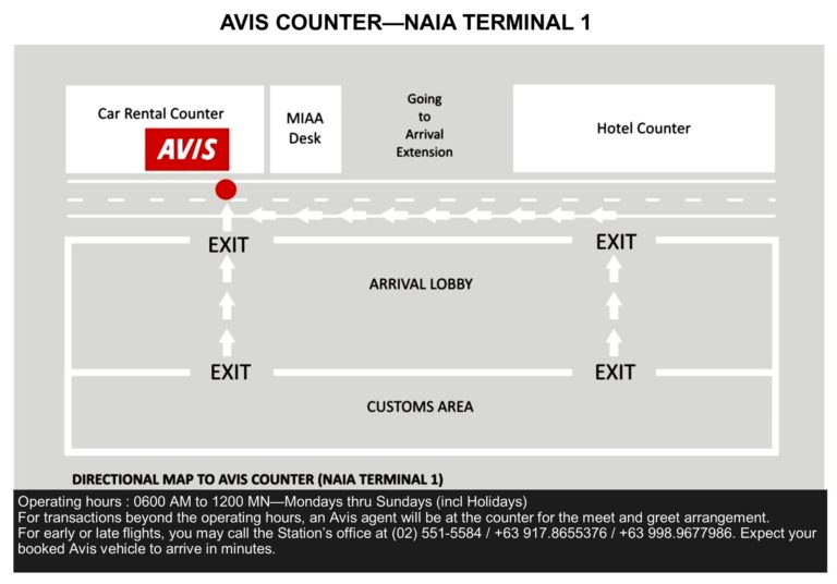 Avis Car Rental NAIA Terminal 1 | Rent a Car and Self Drive Philippines